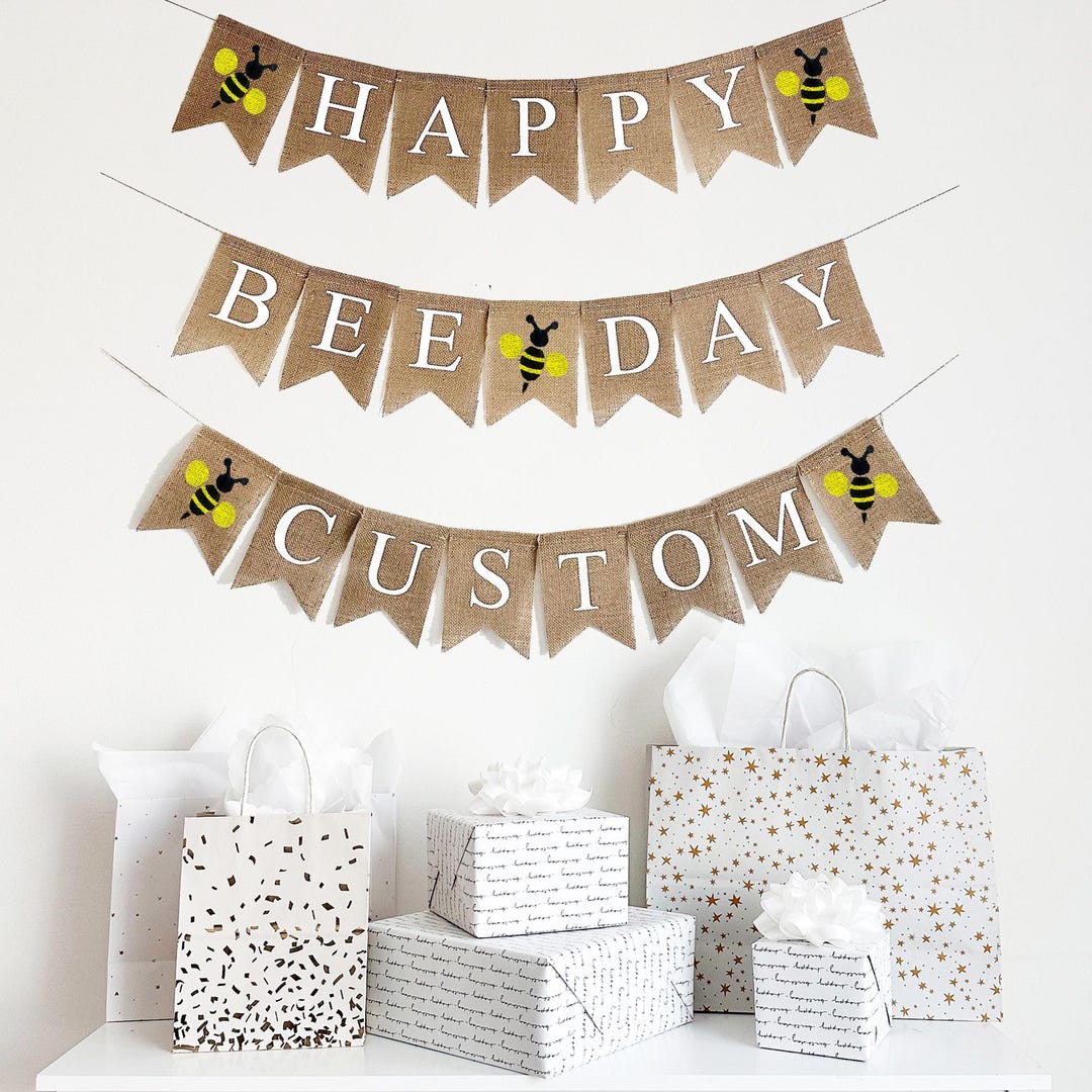 Happy Bee Day | Bee Party Decorations | Personalized Banner | Bee ...