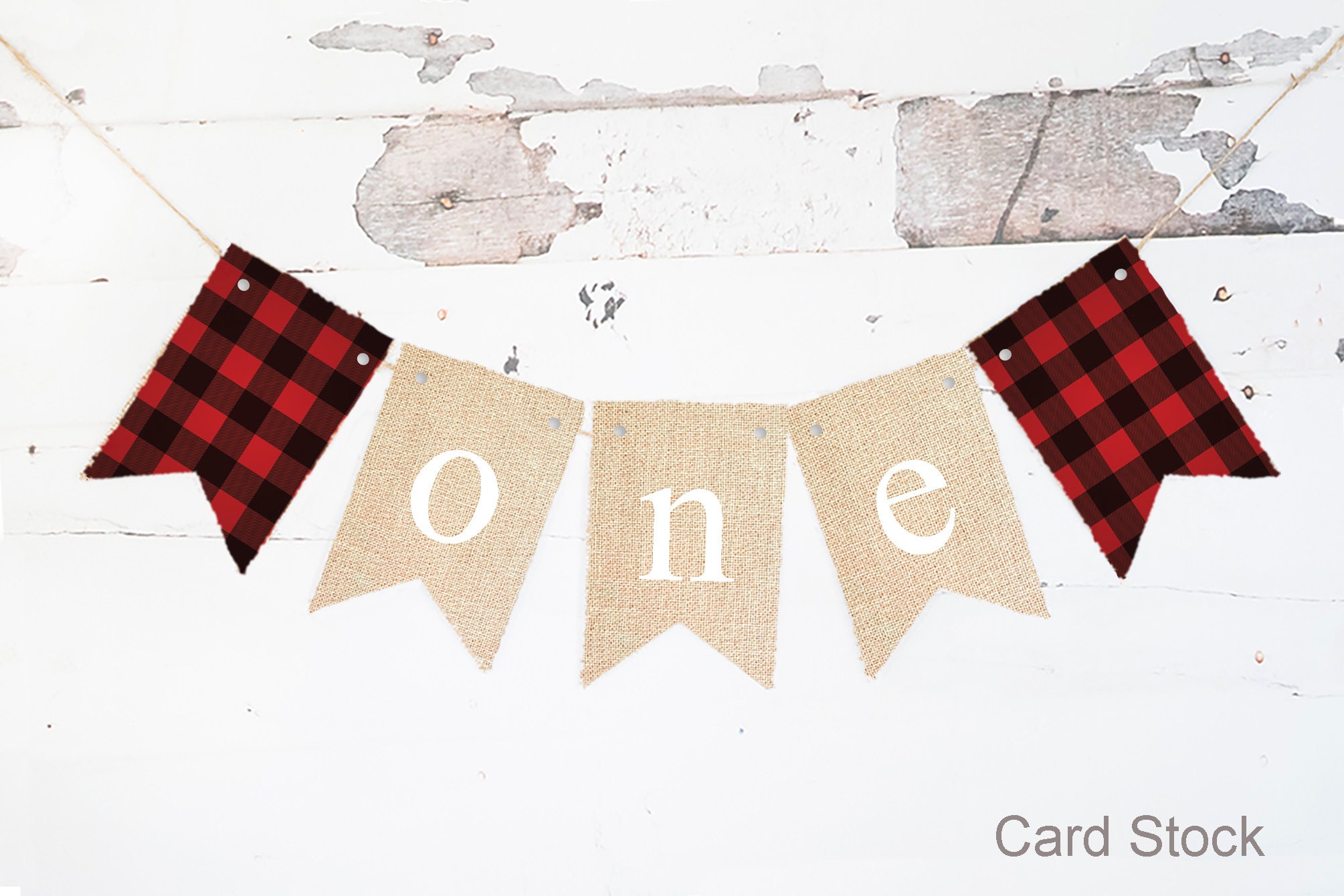 Plaid One Banner First Birthday Party Decorations Plaid | Etsy