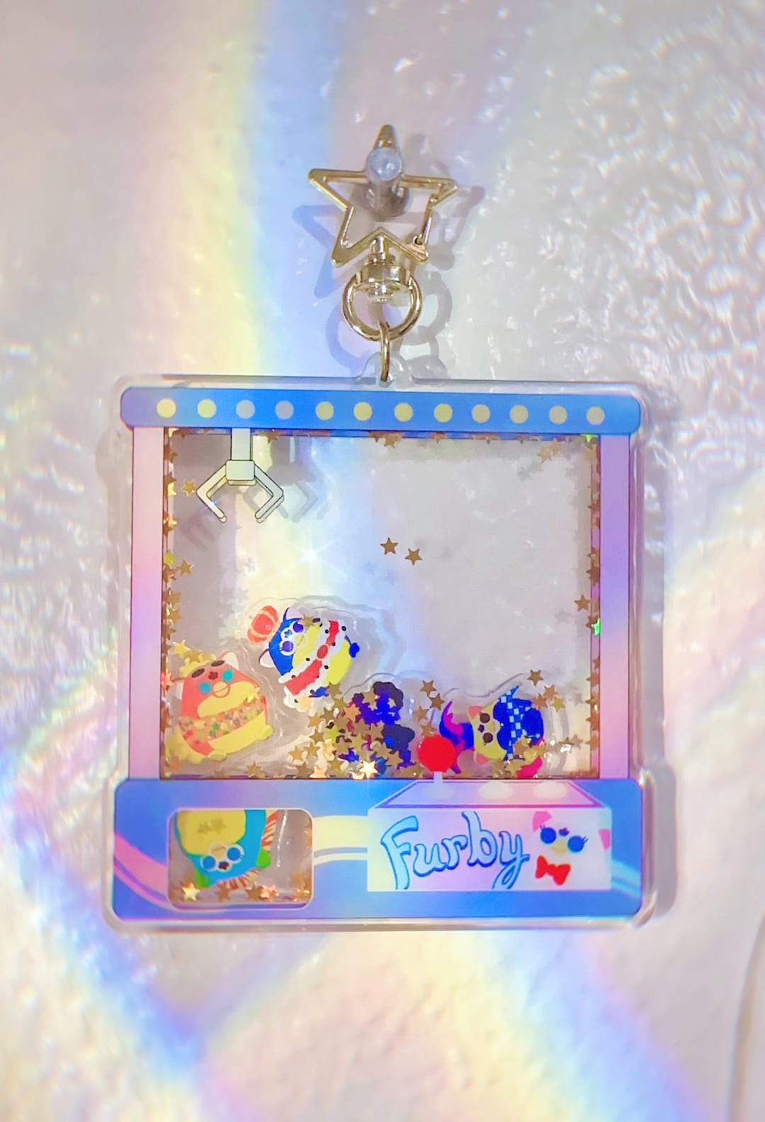 Furby Crane Machine - 3.5” Shaker Acrylic Keychain - Etsy