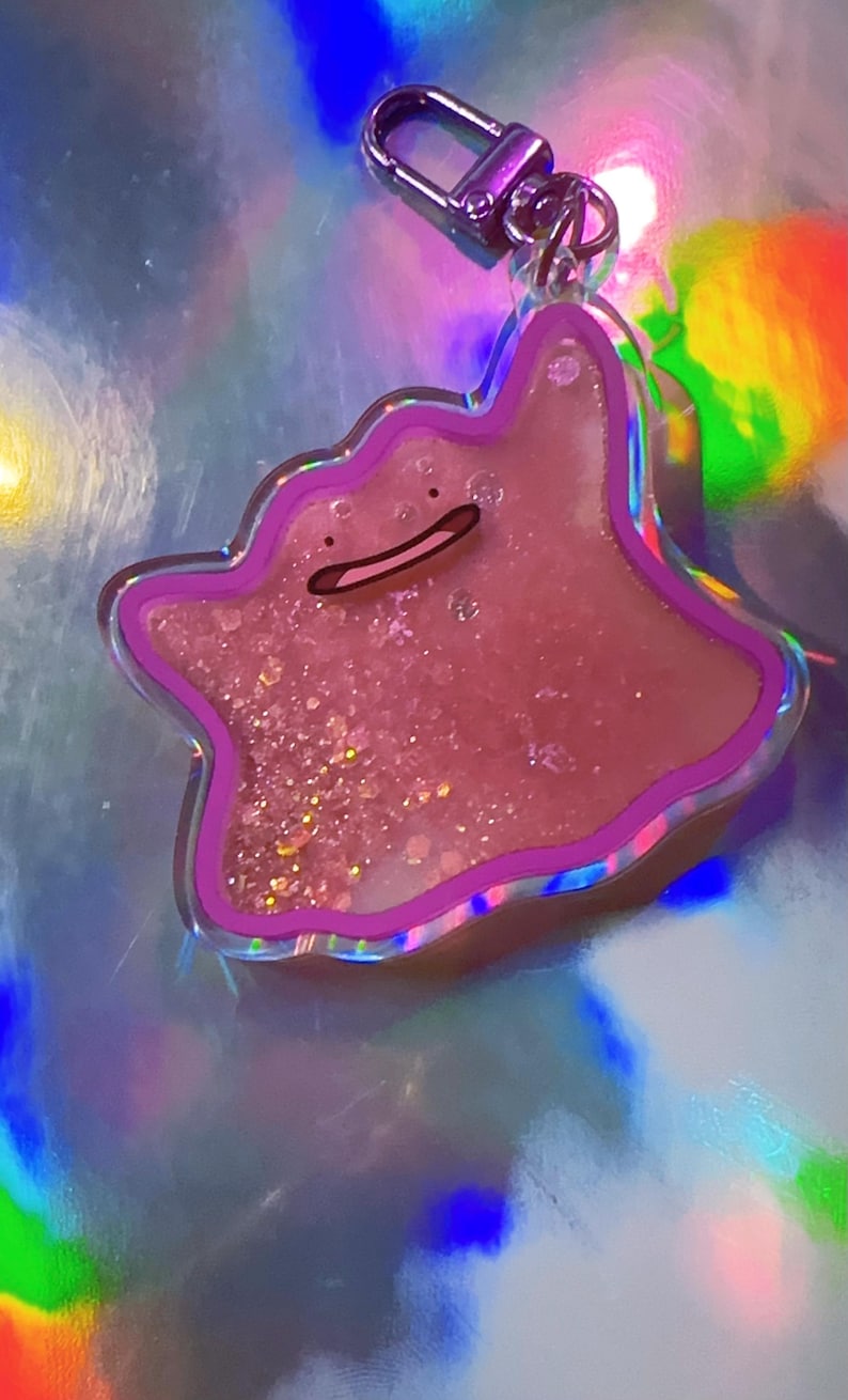 Ditto - 2.5” Liquid Glitter Quicksand Acrylic Keychain - Etsy