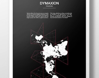 Dymaxion Airocean World Map / Fuller Projection / Elevation Topo Relief ...