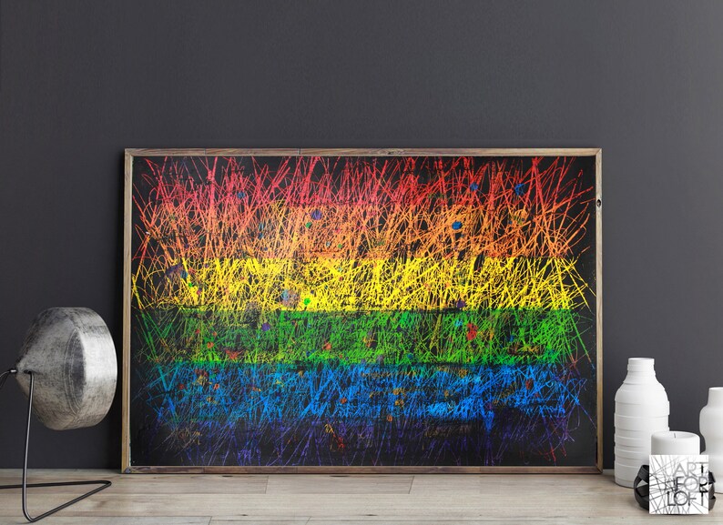 Gay Pride Flag Rainbow Flag LGBT Distressed Flag Wall Art - Etsy