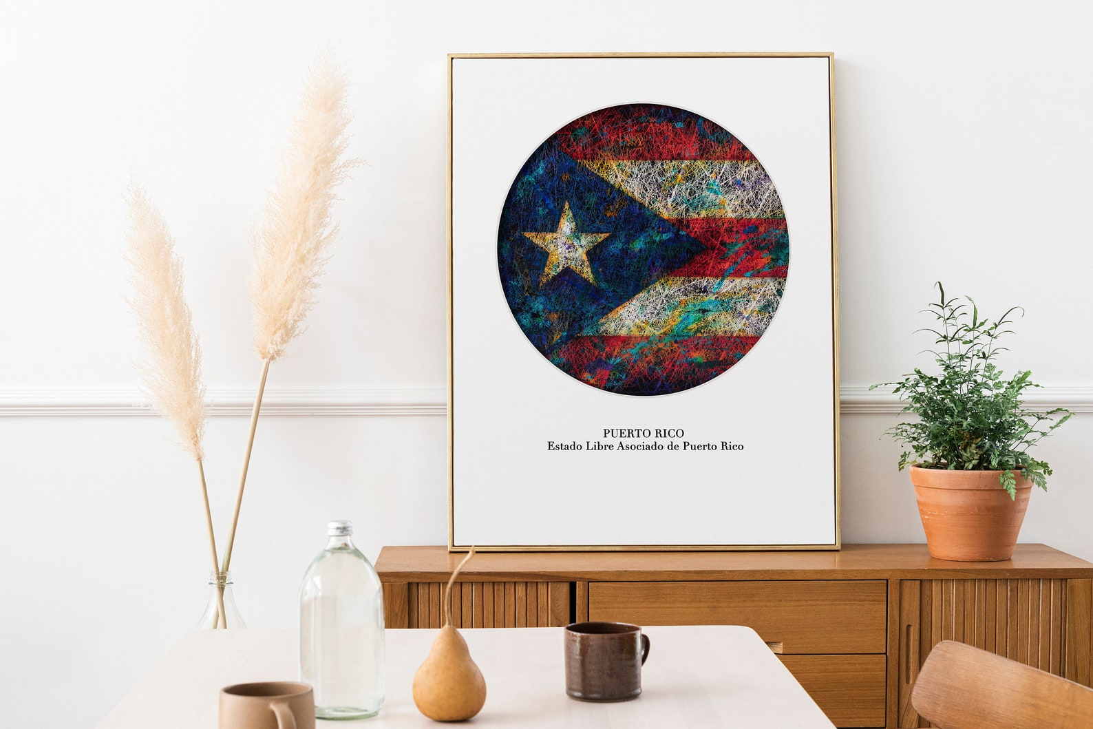 High Quality Puerto Rico Flag PRINT on Paper or CANVAS Giclee | Etsy