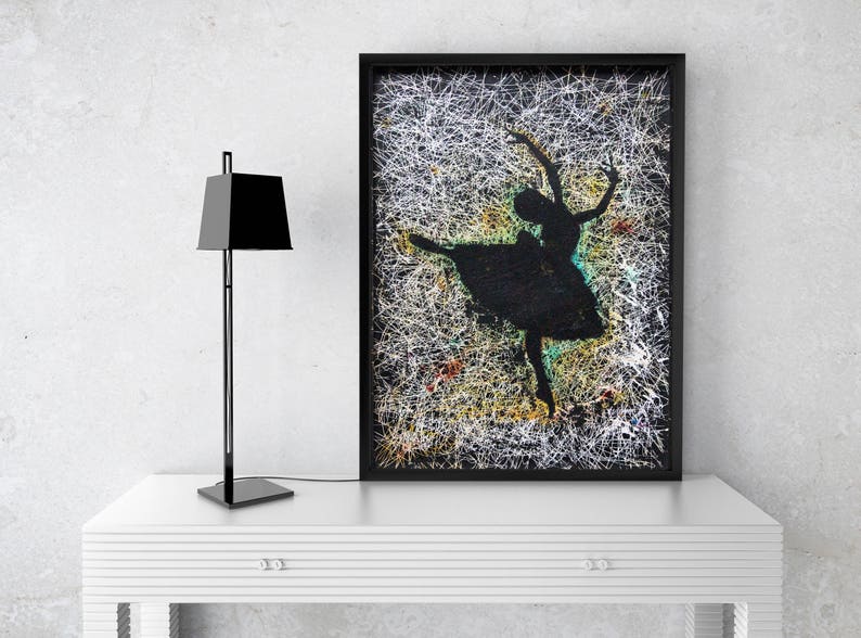 Hand-painted Artwork Ballerina Vintage Mixed Media Textured - Etsy