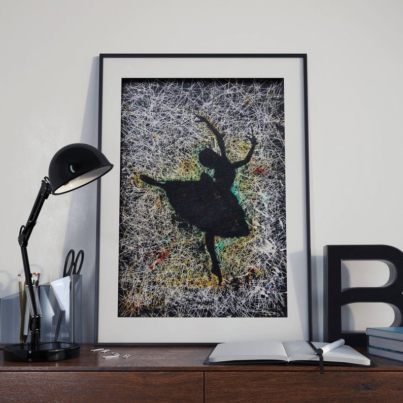 Hand-painted Artwork Ballerina Vintage Mixed Media Textured - Etsy