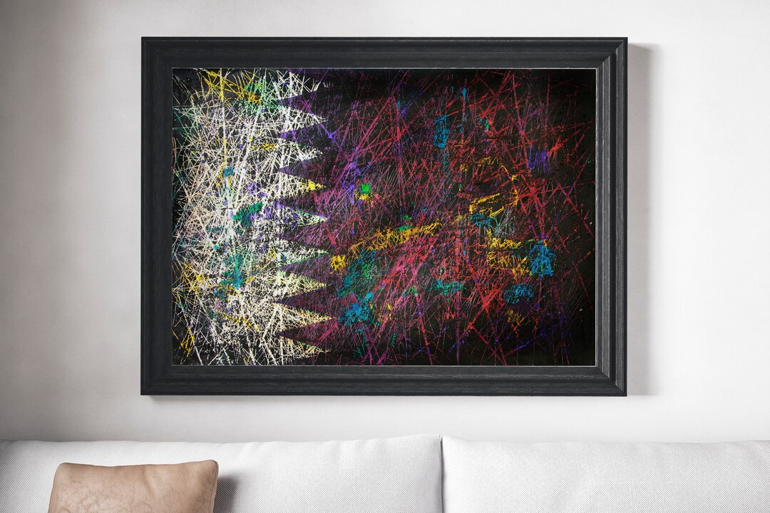 Flag of Qatar, Hand Painted Qatar Flag Made in Unique Layered Textured ...