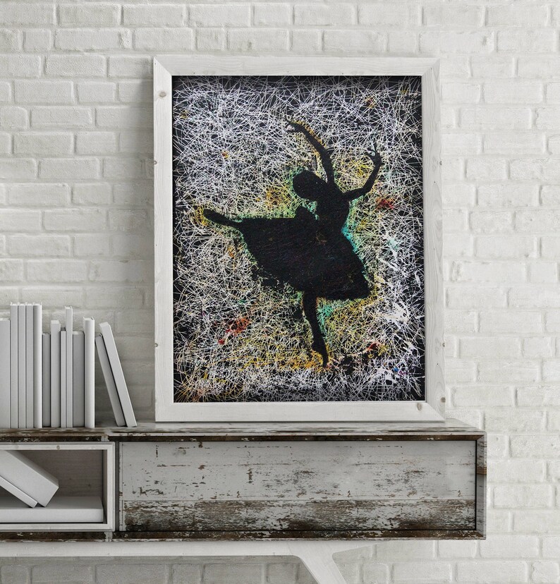 Hand-painted Artwork Ballerina Vintage Mixed Media Textured - Etsy