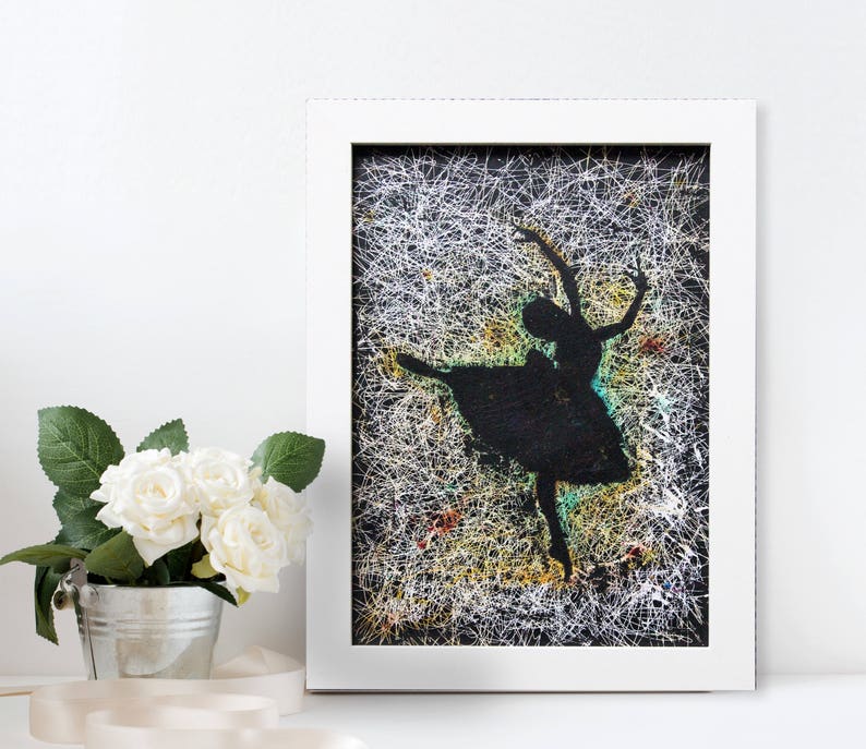 Hand-painted Artwork Ballerina Vintage Mixed Media Textured - Etsy