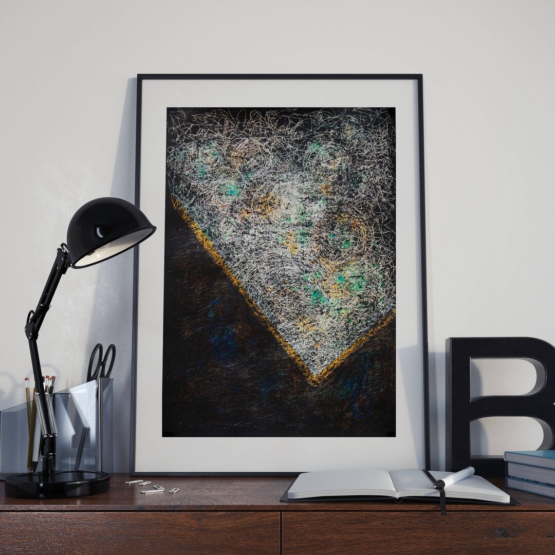 Hand-painted Artwork "letter V",vintage-mixed Media-textured Art ...