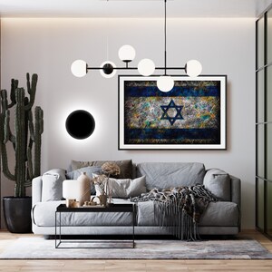 Flag of Israel, Israeli Wall Art, Hand Painted Distressed Vintage ...