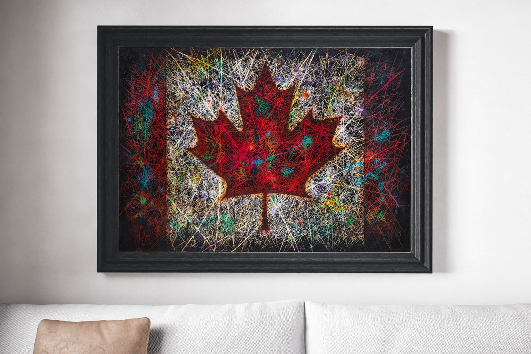 Hand-painted Canadian Flag Art: Textured Rustic Decor - Etsy