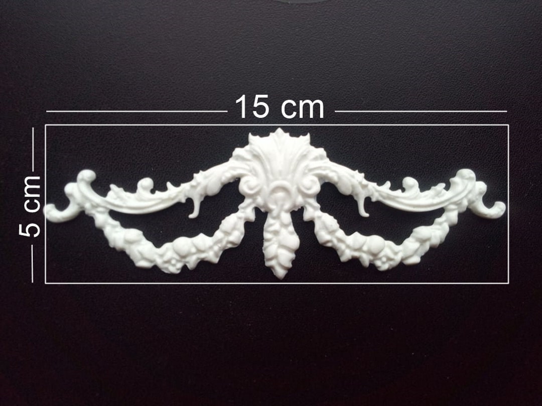 Swag Resin Applique, Floral Swag Furniture Applique, Garland Resin ...