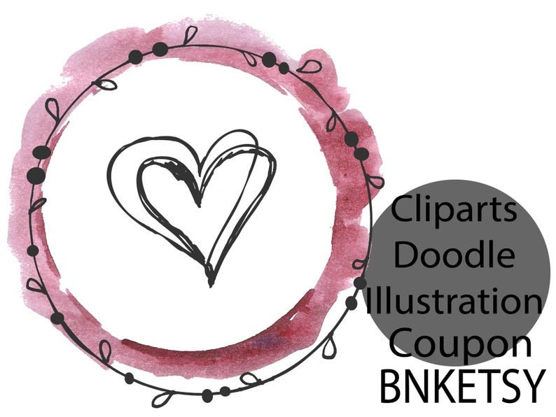 Doodle Clipart Borders Frames hand painted commercial use - Etsy.de