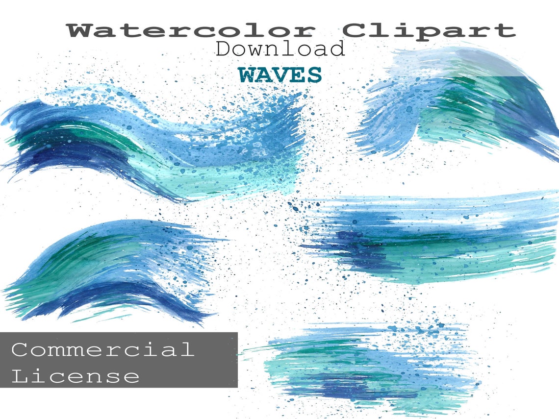 Waves Watercolor Ocean Waves Sea Waves PNG Clipart Waves Aquarell Waves ...