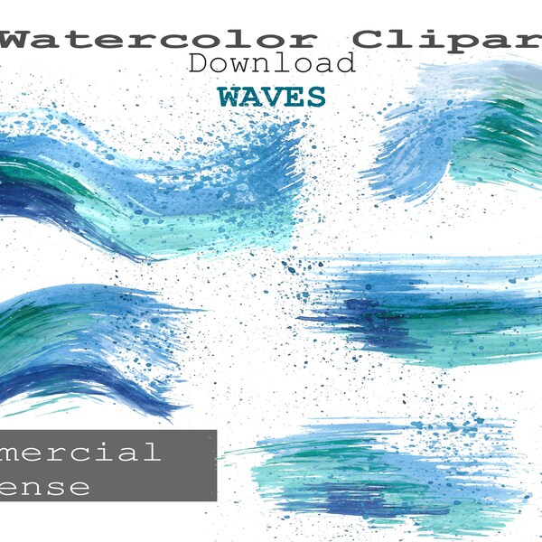 Waves Watercolor - Etsy