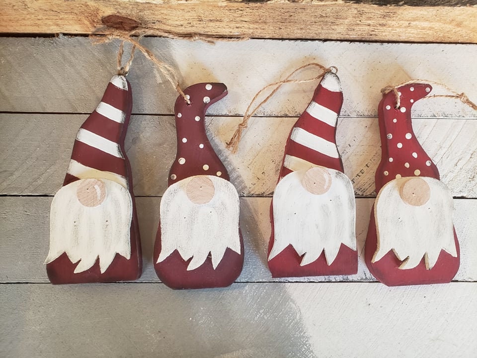 1-gnome Wood Finished Ornament Rustic Gnome Finished - Etsy
