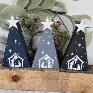 Nativity Triangle Block/christmas Block/creche Block Set/wooden ...