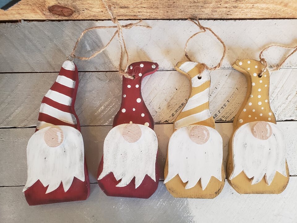 1-gnome Wood Finished Ornament Rustic Gnome Finished - Etsy