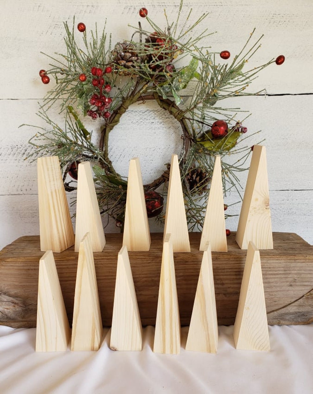 12 Tiered Tray Unfinished Skinny Rustic Mini Tree/christmas Holiday/diy ...