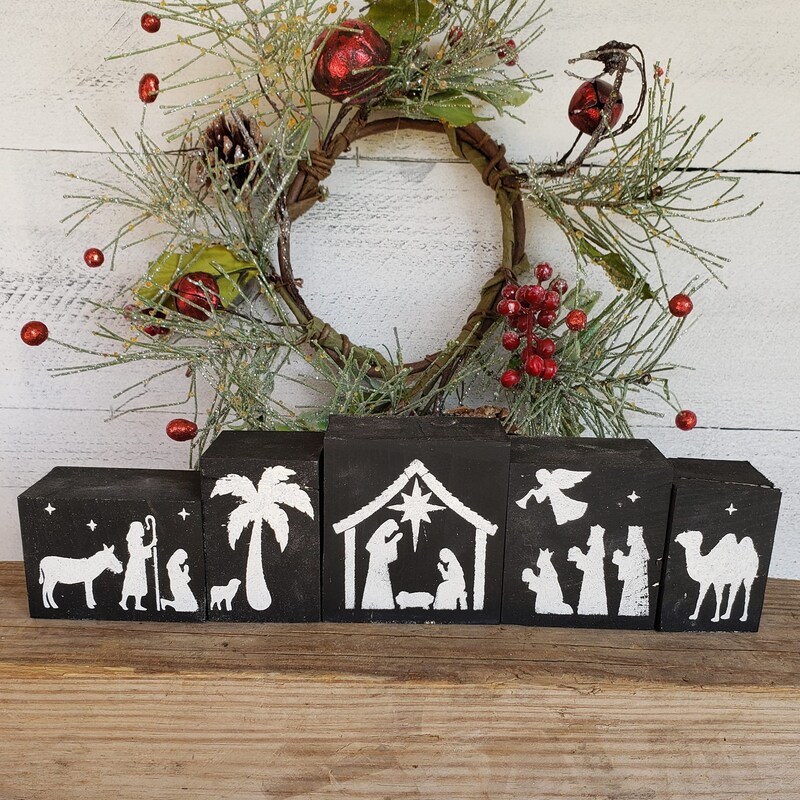 Nativity Wood Blocks - Etsy