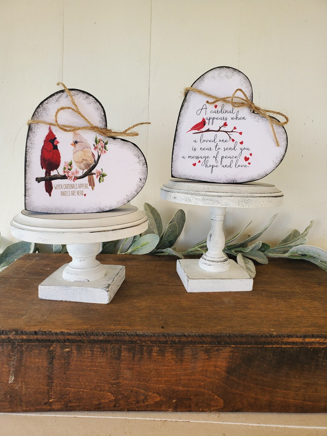 Heart Block Sign Decorated in Cardinal Decoupage Papers for Your Tiered ...