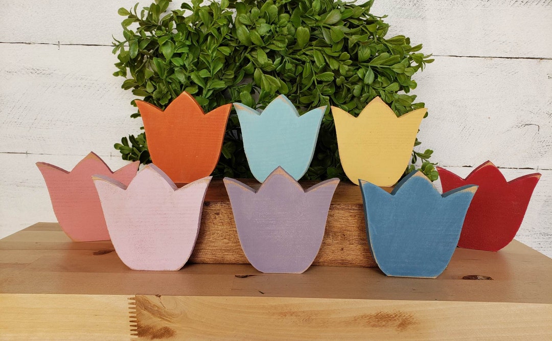 Tulip Wood Painted,tiered Tray Decor, Spring Decor,home Decor,bowl ...
