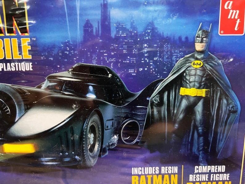 Vintage 1989 Batman and the Batmobile AMT Model Kit Complete Sealed in ...