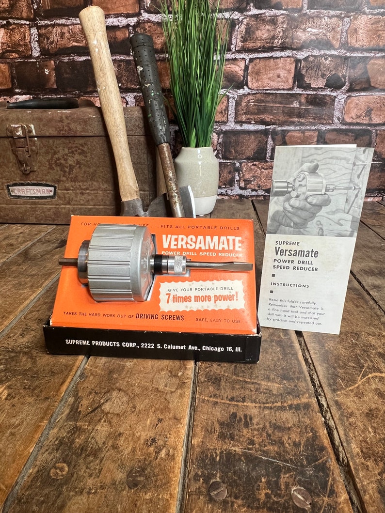 Vintage 1960s VERSAMATE Power Drill Speed Reducer - Complete in ...