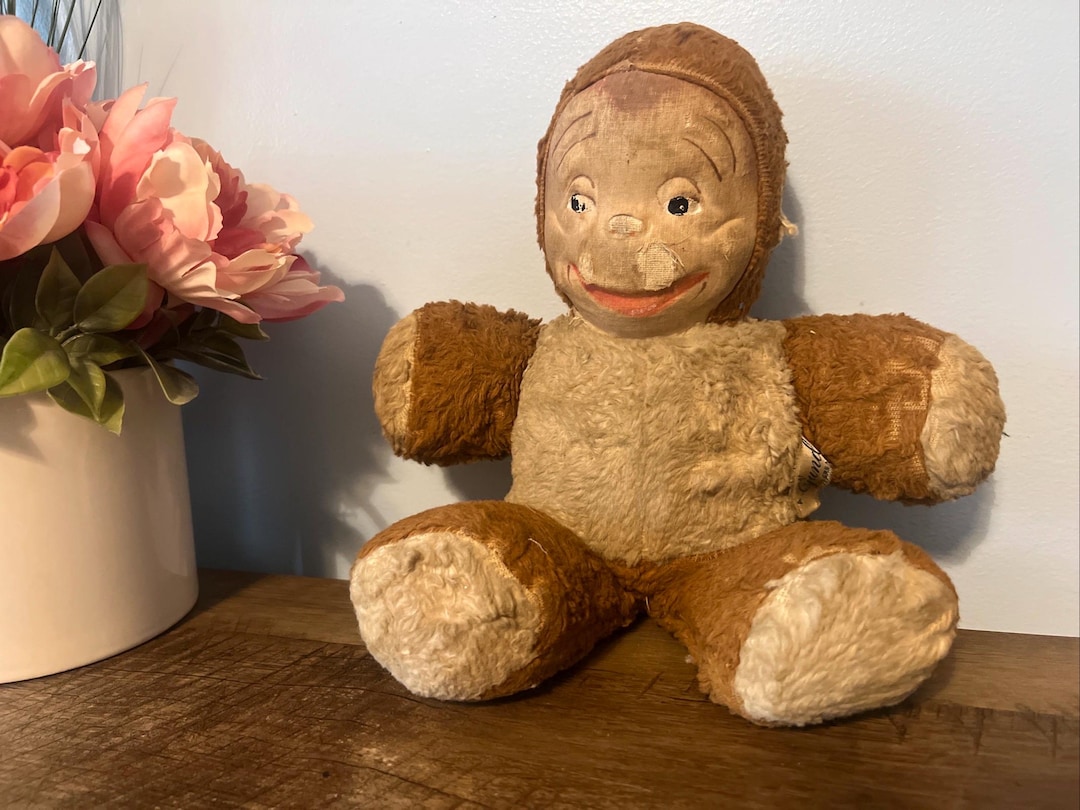 Antique 1920s Gund Monkey Toy - Rare Cloth Face - Etsy