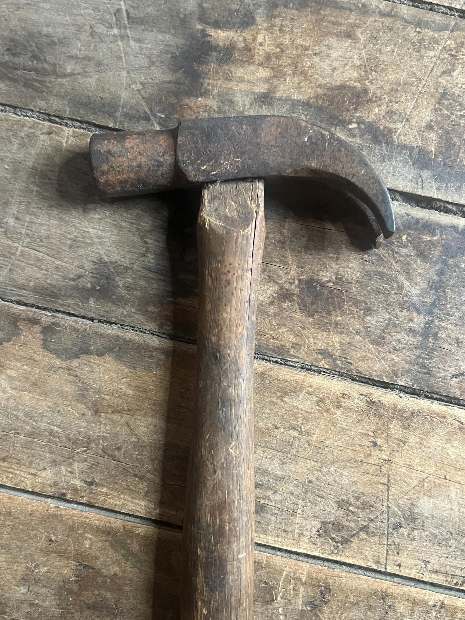 Antique Carpenters Claw Hammer: 26 Oz Hickory Handle Wood Working Tool ...