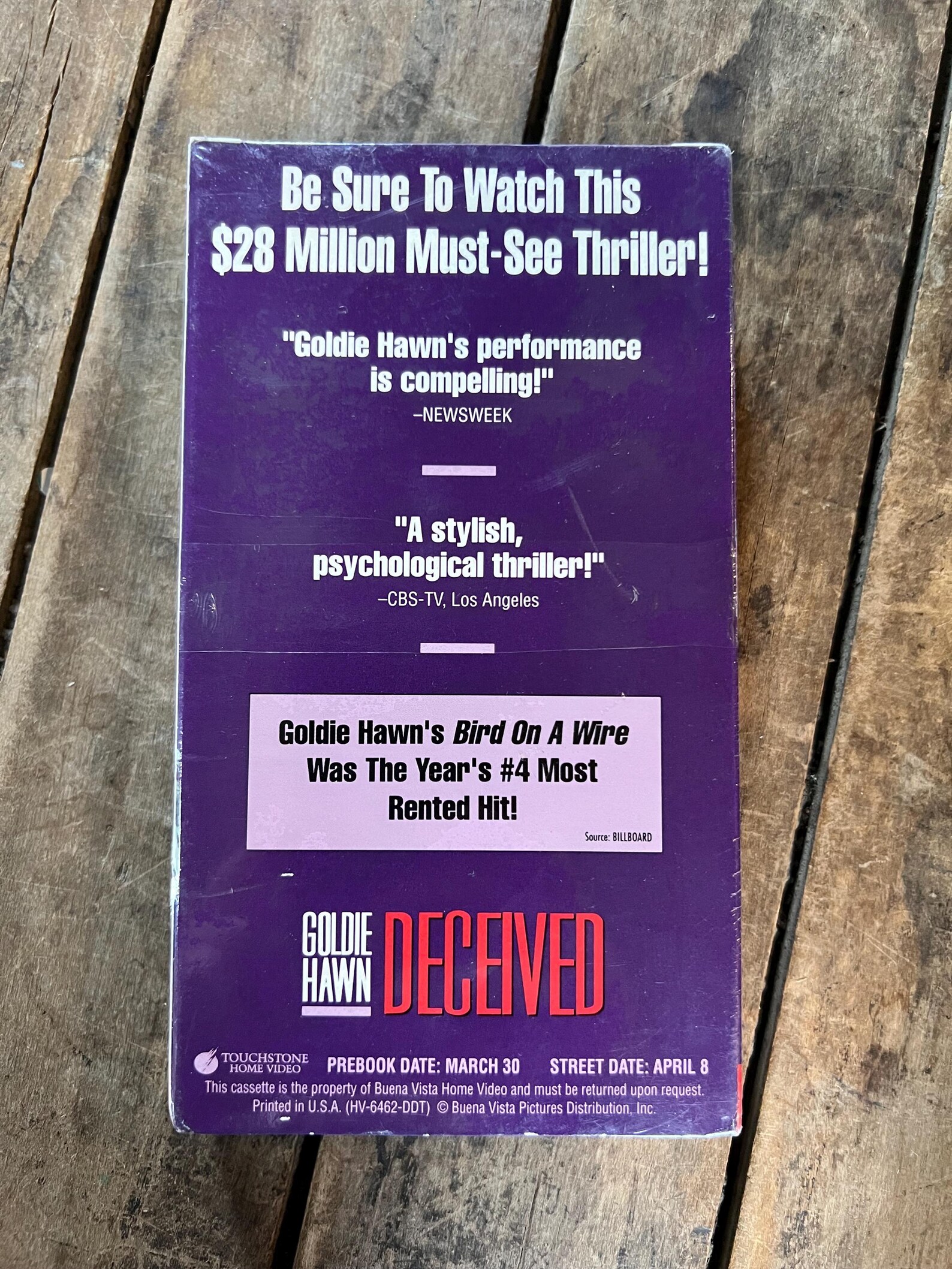Deceived VHS Movie (1991) - Goldie Hawn & John Heard - Rare Sealed ...