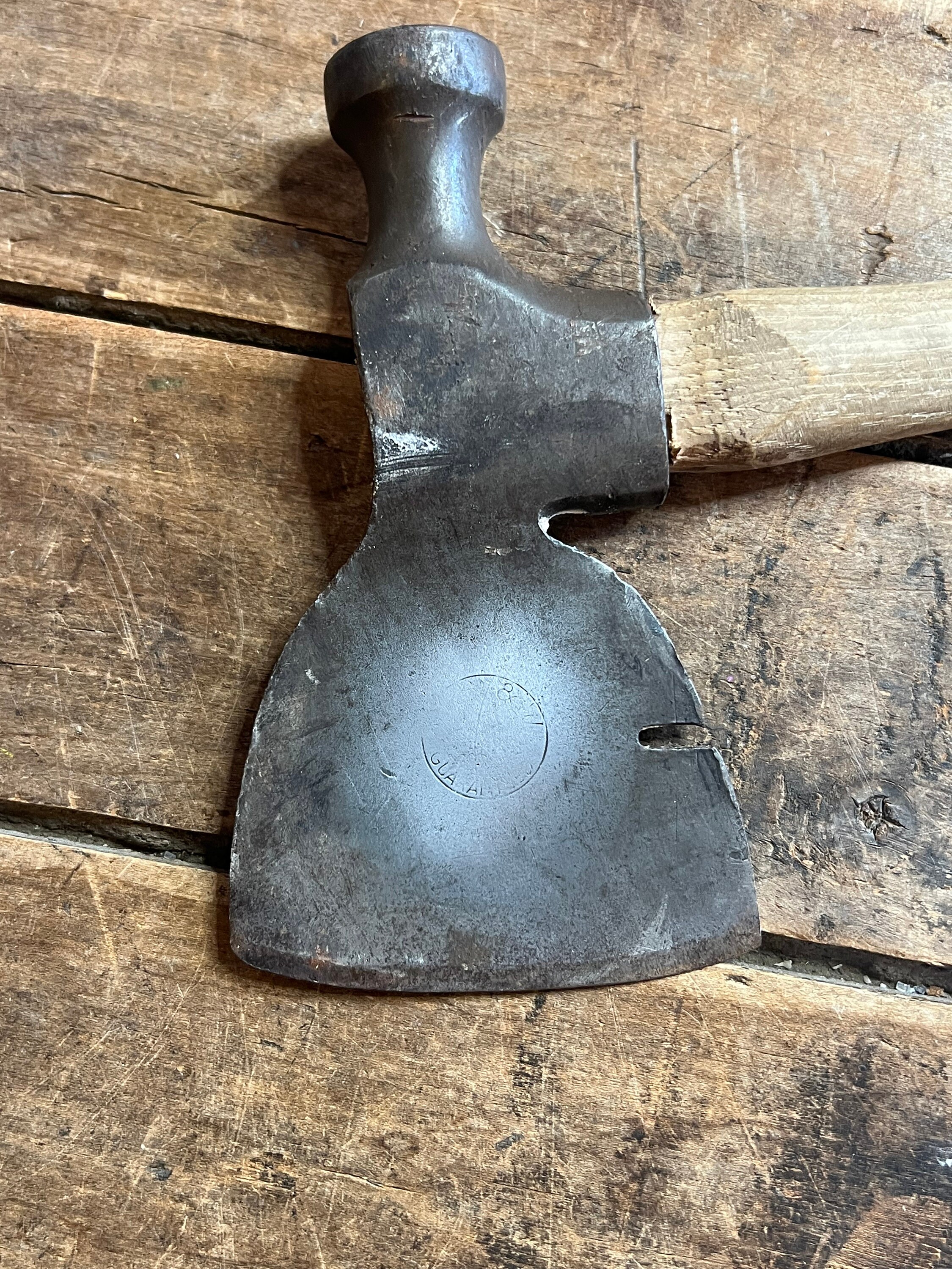 Vintage Riggers Axe Hatchet Hammer Hickory Dependable O.P. Handle Co ...
