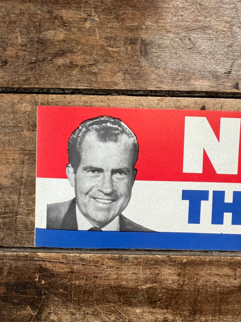 Vintage 1968 Richard Nixon Election Bumper Sticker the One for President Original Bumper Sticker ...
