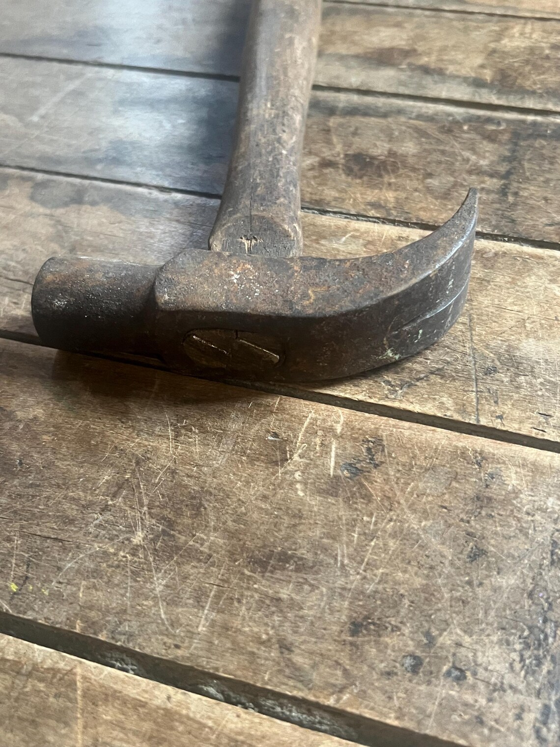 Antique Carpenters Claw Hammer: 26 Oz Hickory Handle Wood Working Tool ...