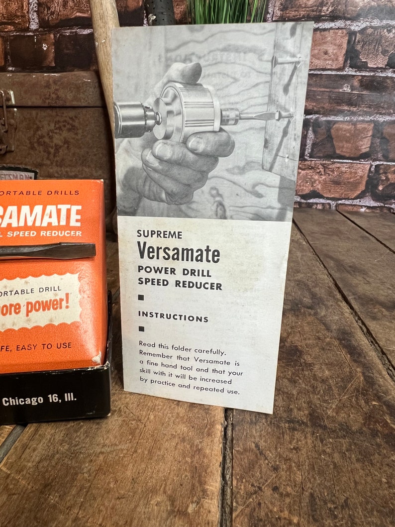 Vintage 1960s VERSAMATE Power Drill Speed Reducer - Complete in ...