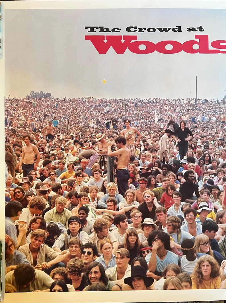 The Crowd at Woodstock 1969 Poster by Shelly Rusten Bethel NY Woodstock ...