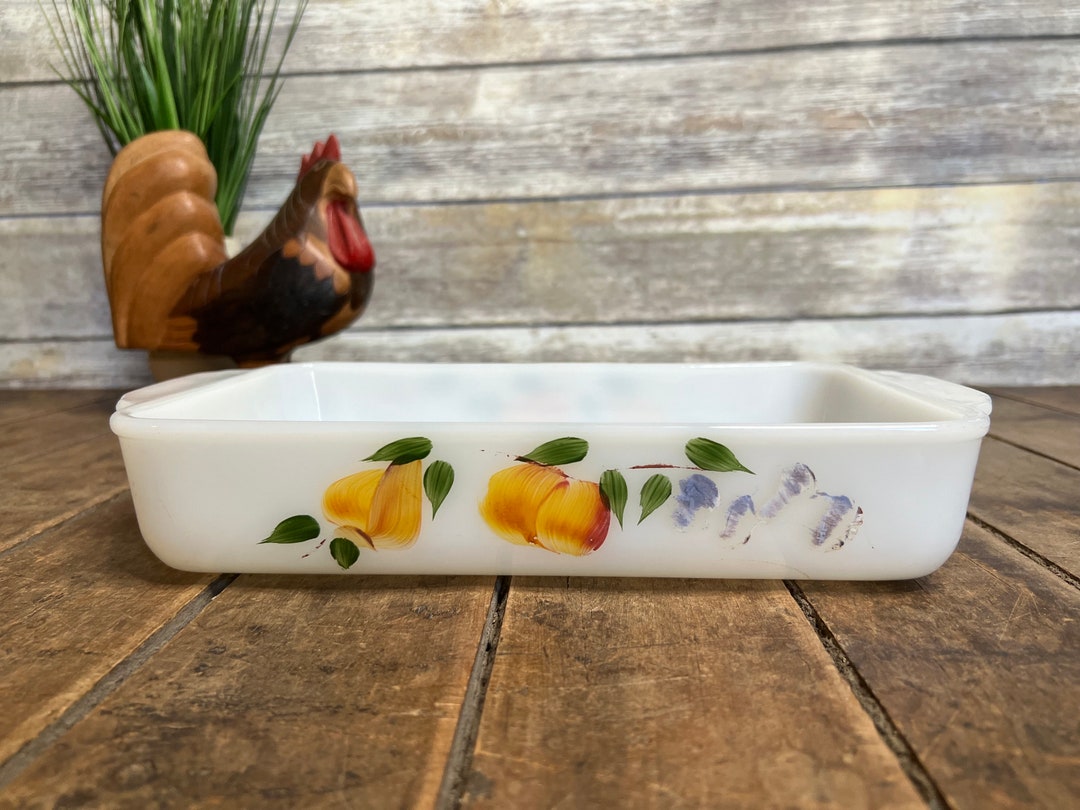 Vintage Fire King Fruit Baker: Anchor Hocking White Glass Pan - Etsy