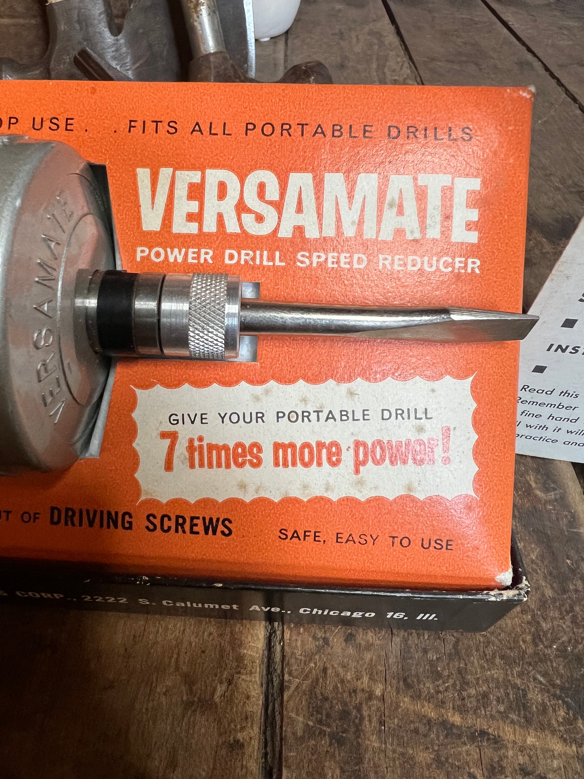 Vintage 1960s VERSAMATE Power Drill Speed Reducer - Complete in ...