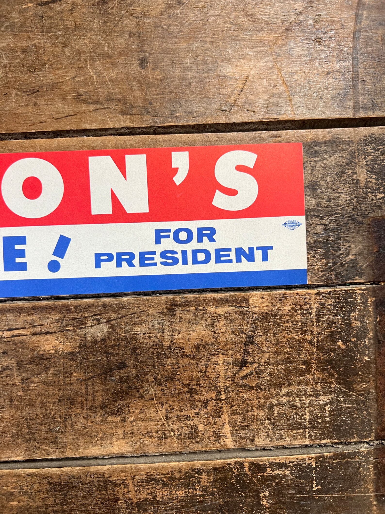 Vintage 1968 Richard Nixon Election Bumper Sticker the One for ...
