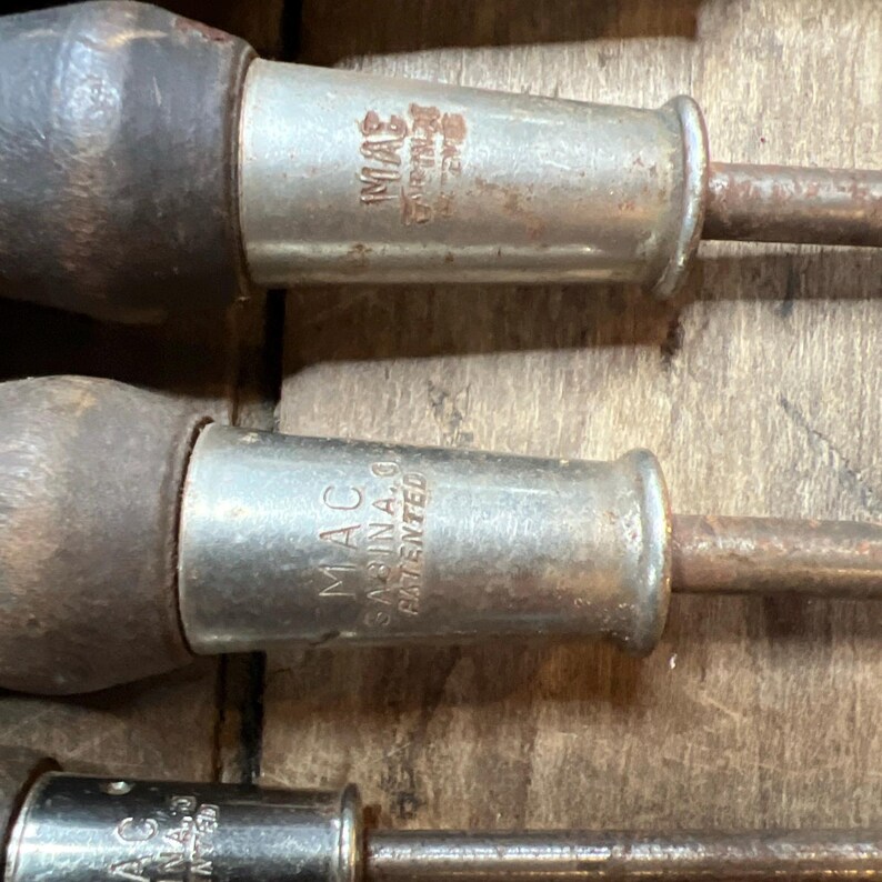 Vintage MAC Tools Screwdriver Torque Clutch Wood Handle USA - 8 Piece ...