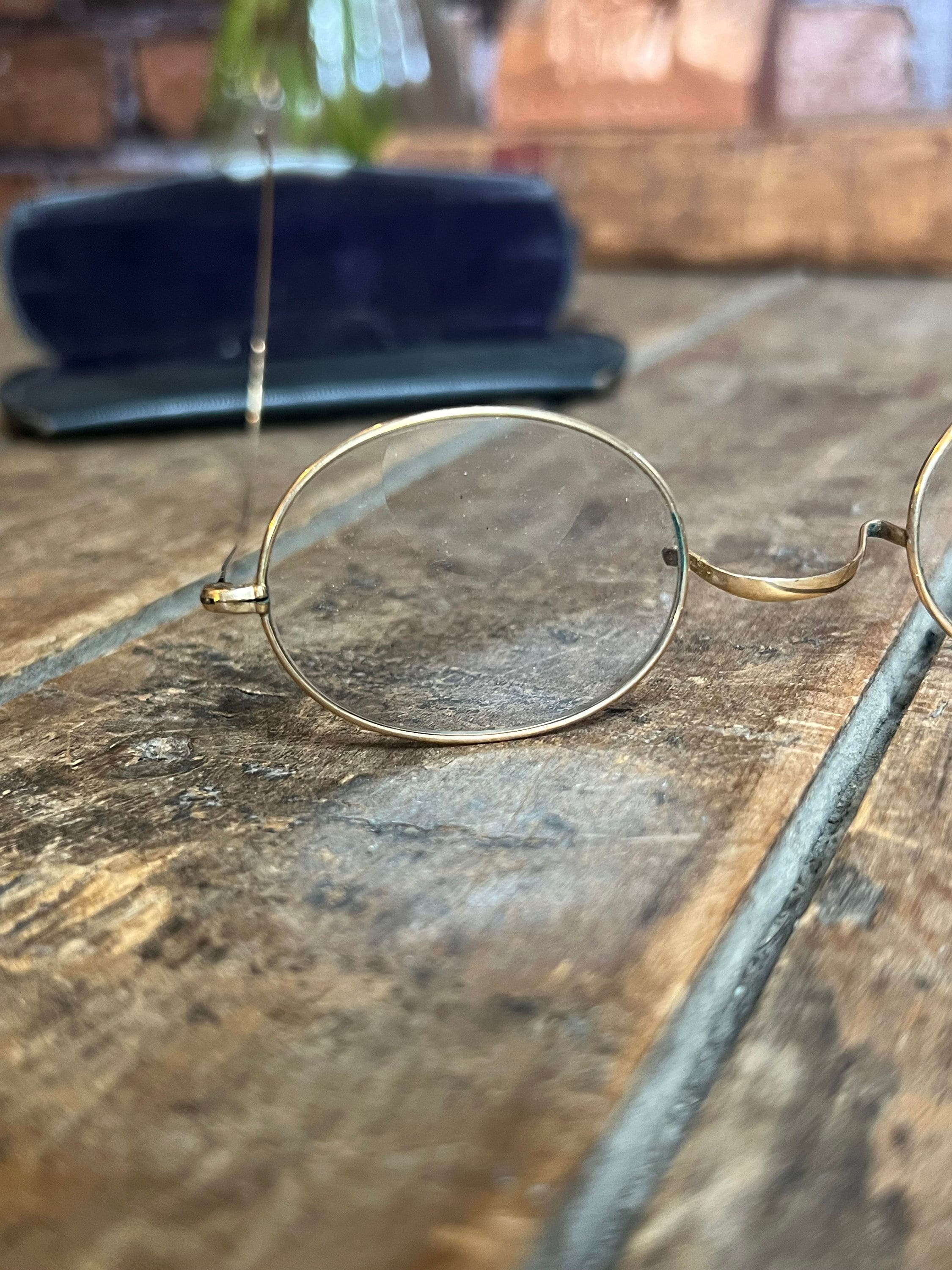 Antique 1930s Gold Wire Rim Round Eyeglasses St. Louis Spectacle House ...