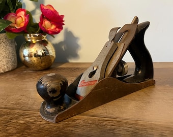 Vintage 1970s Bench Plane Smooth Plane - Made in USA - Wood Handle ...