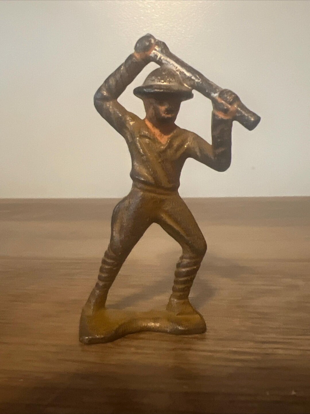 Antique WWI Grey Iron Metal Toy Soldier - Doughboy Combat Soldier- Grey ...