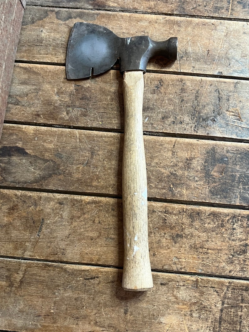 Vintage Riggers Axe Hatchet Hammer Hickory Dependable O.P. Handle Co ...