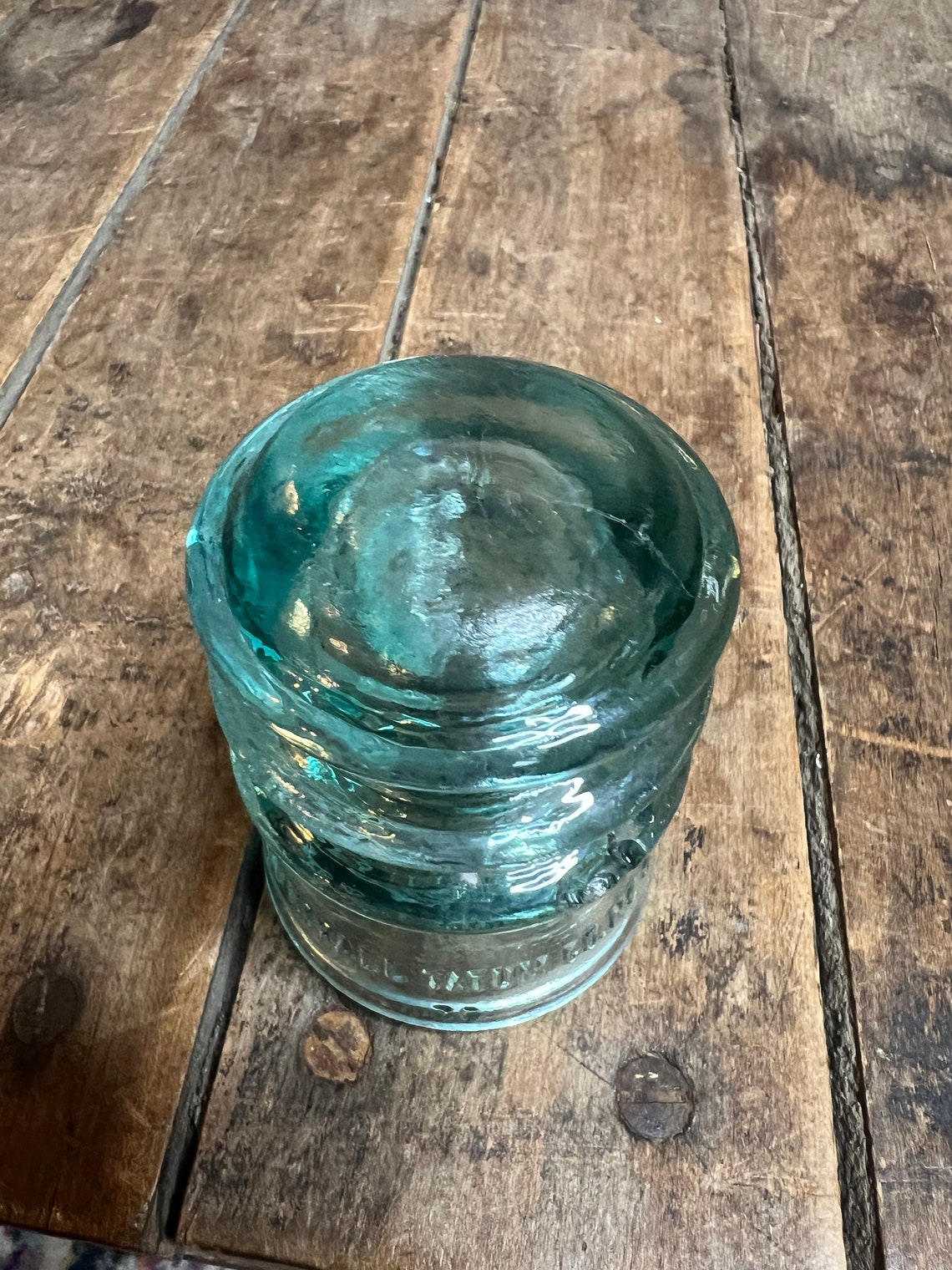 Vintage 1936 Whitall Tatum. Co No. 3 Ice Aqua Blue Glass Insulator Made ...