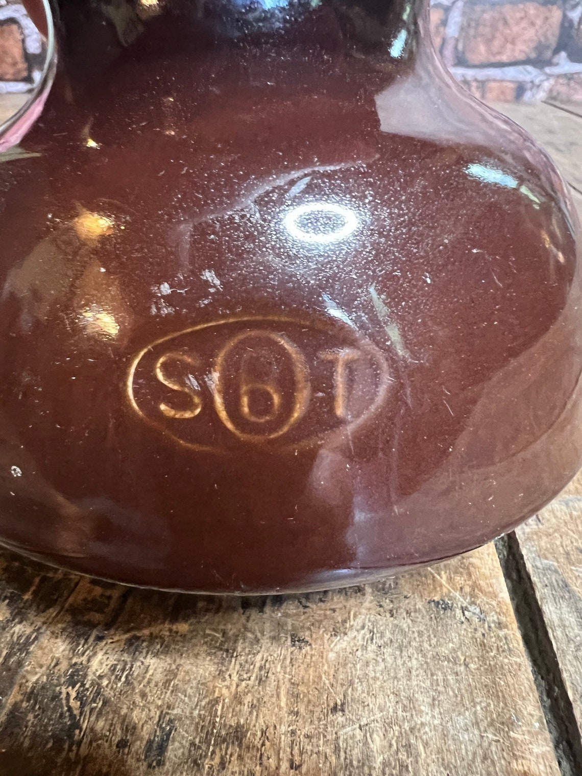 Antique 1930s Embossed SBT Ohio Brass Company- Brown Porcelain ...