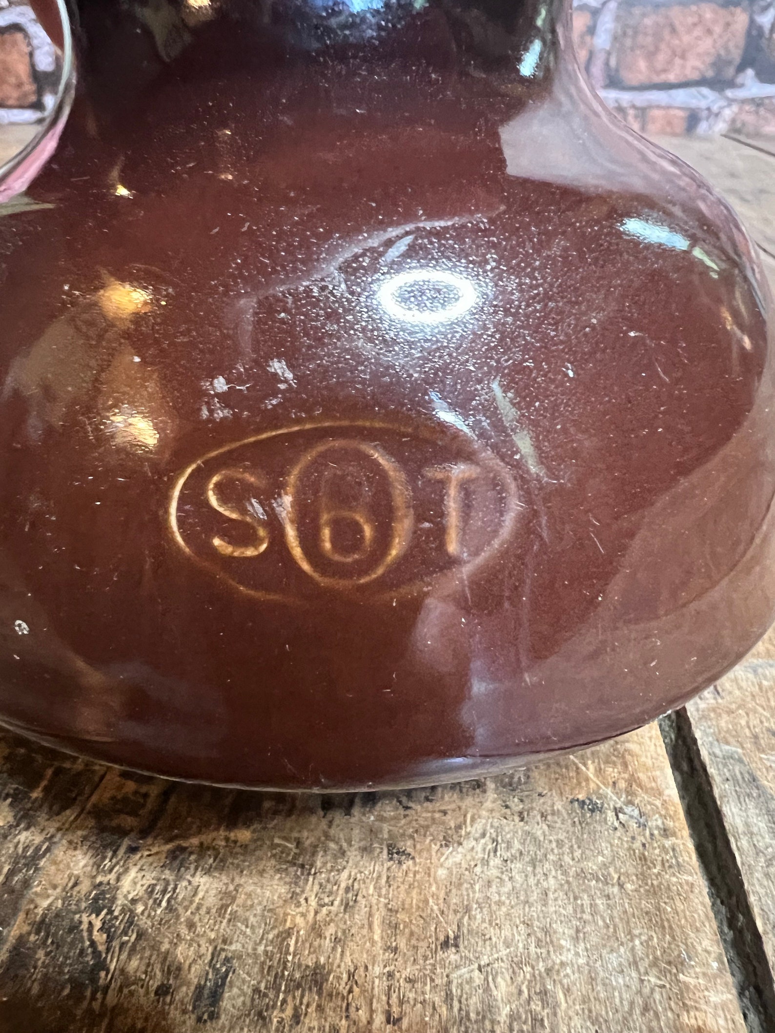 Antique 1930s Embossed SBT Ohio Brass Company- Brown Porcelain ...