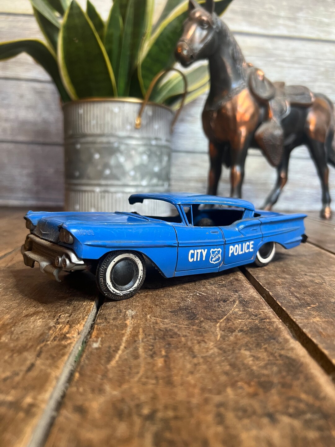 Vintage 1958 Impala City Police Cruiser Friction Toy Car - Etsy