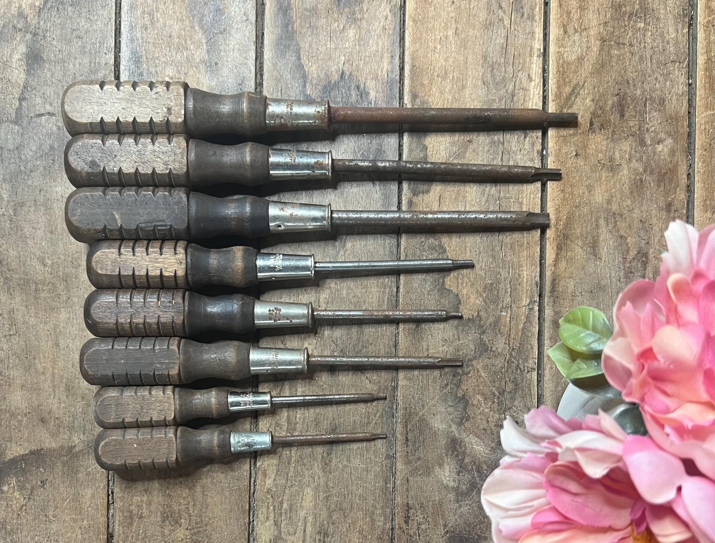 Vintage MAC Tools Screwdriver Torque Clutch Wood Handle USA - 8 Piece ...