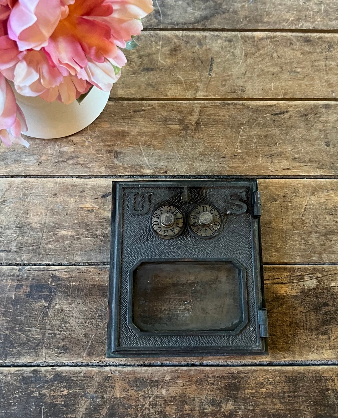 Antique 1800s Bronze US Post Office Mail Box Door Combination Mail Box ...